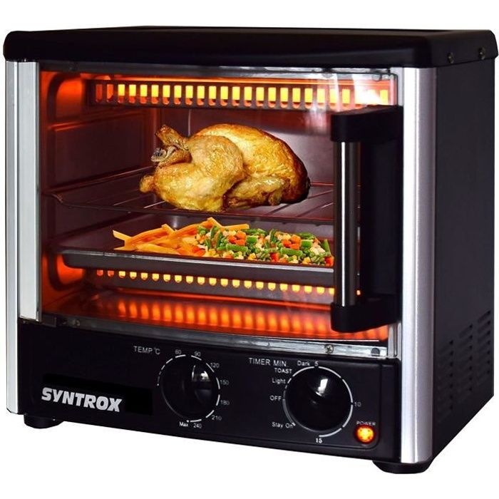 Mini four électrique avec grill - SYNTROX - 14 litres - Noir - 1500 W ...