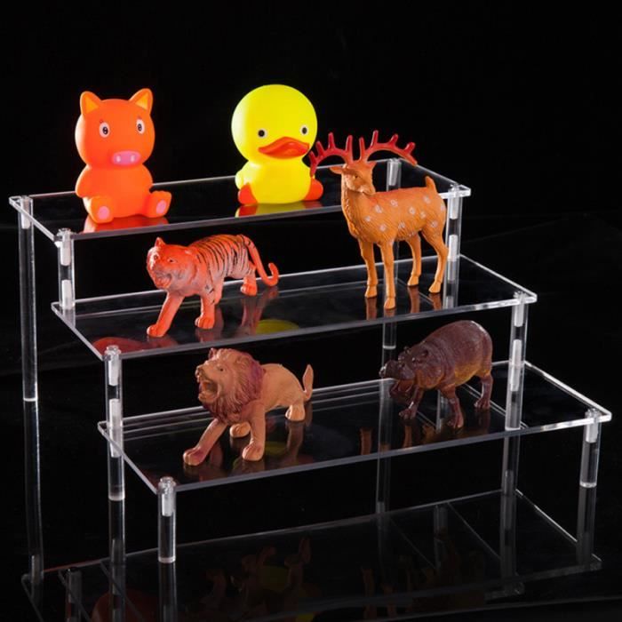 Acrylic 3-layer Storage Rack Stepped Shelf Display Stand Desktop ...