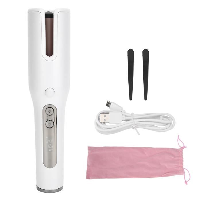 TMISHION Fer à friser Bigoudi Automatique 34W Baguette à Friser Cheveux Charge Sans Fil ...