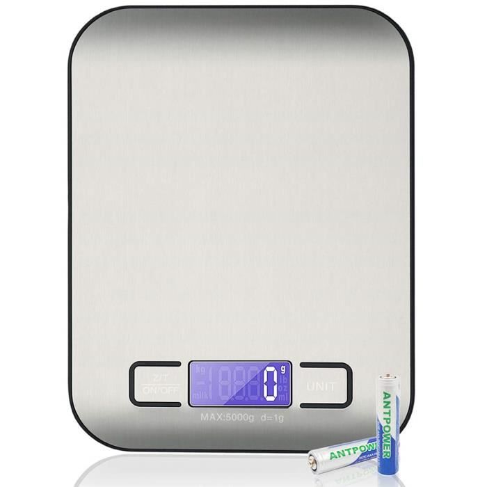 Balances De Cuisine,11 Lb Balance Alimentaire Numérique Avec Piles, 5 ...