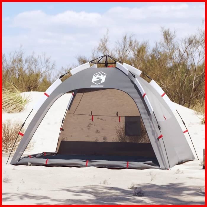DXBK Tente de plage 2 personnes gris libération rapide imperméable ...