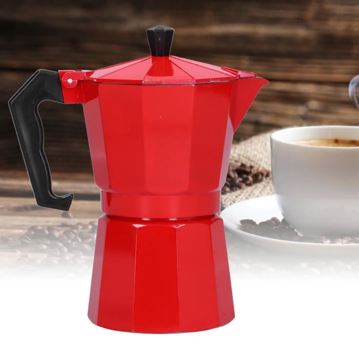BEA 300 ml pot de café rouge octagonal durable aluminium moka pot de ...