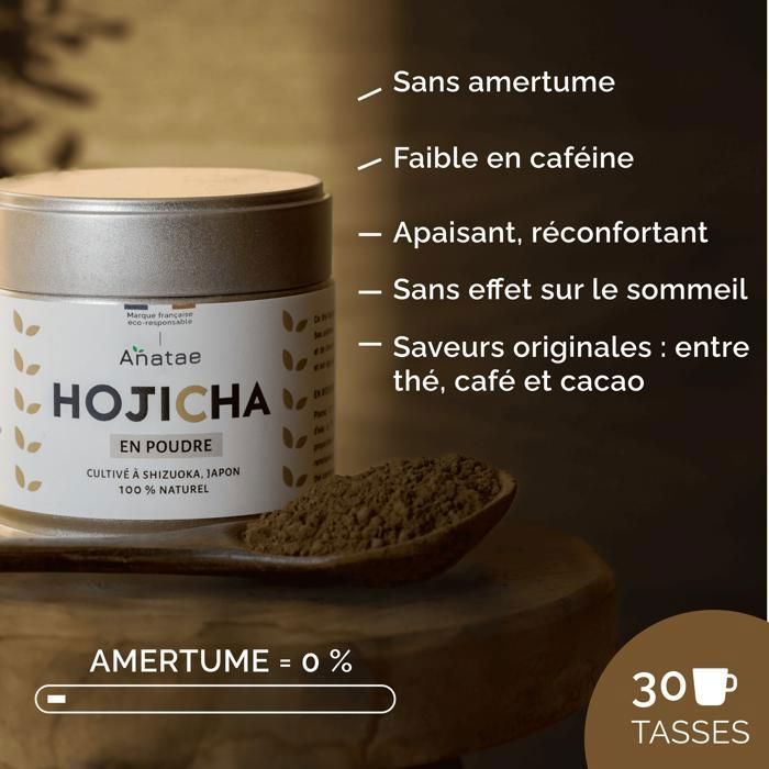 Thé Hojicha BIO japonais - 100% poudre de thé vert hojicha bio pour ...