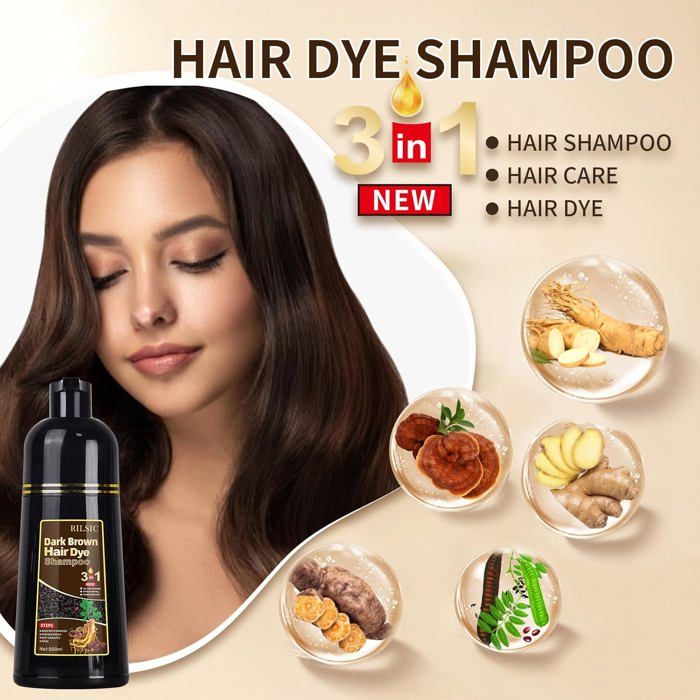 Hair Dye Shampoo,Instant Hair Dye Shampoo,500 ml Natural Hair Dye ...