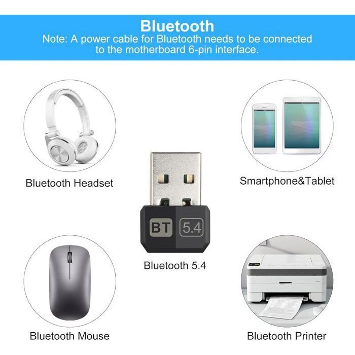 Adaptateur Bluetooth 5.4, Cle Bluetooth Pour Pc Carte Bluetooth Pc, Clé ...
