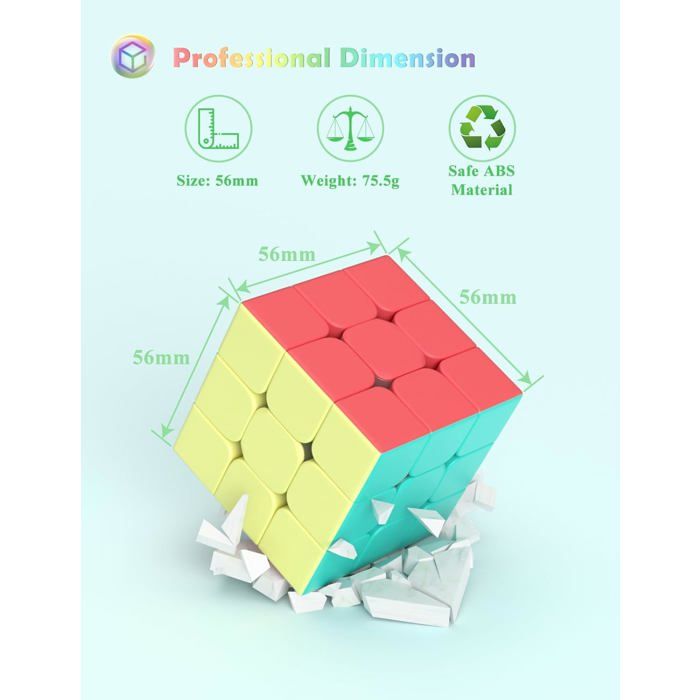 3x3 Cubes Magiques,3x3x3 Jouets pour la Concentration et Les Exercices ...
