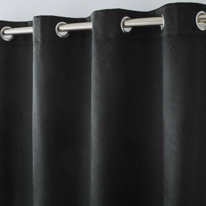 Rideau thermique phonique 140 x 260 cm 100% occultant/velours relief ...