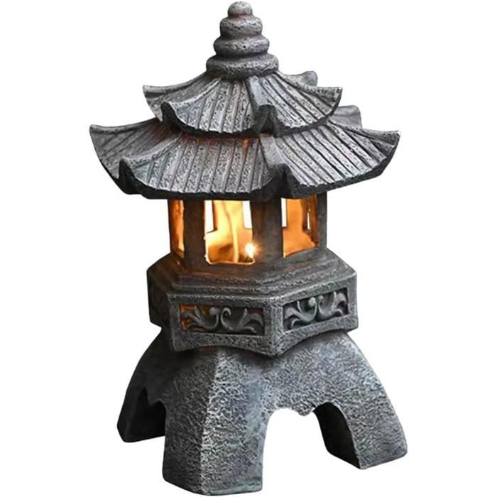 Lanterne Solaire De Pagode, Pagode De Jardin Zen Japonaise De 10,2 Pouces Avec Lumière Solaire ...
