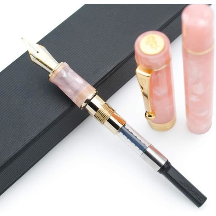 Jinhao Century Tofu 100 18Kgp Stylo Plume Résine Plaqué Or (Rose, Plume ...