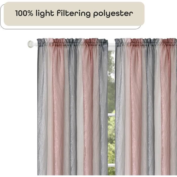 Achim Home Decor Rideau Occultant Ombré En Polyester Doux Filtrant La ...