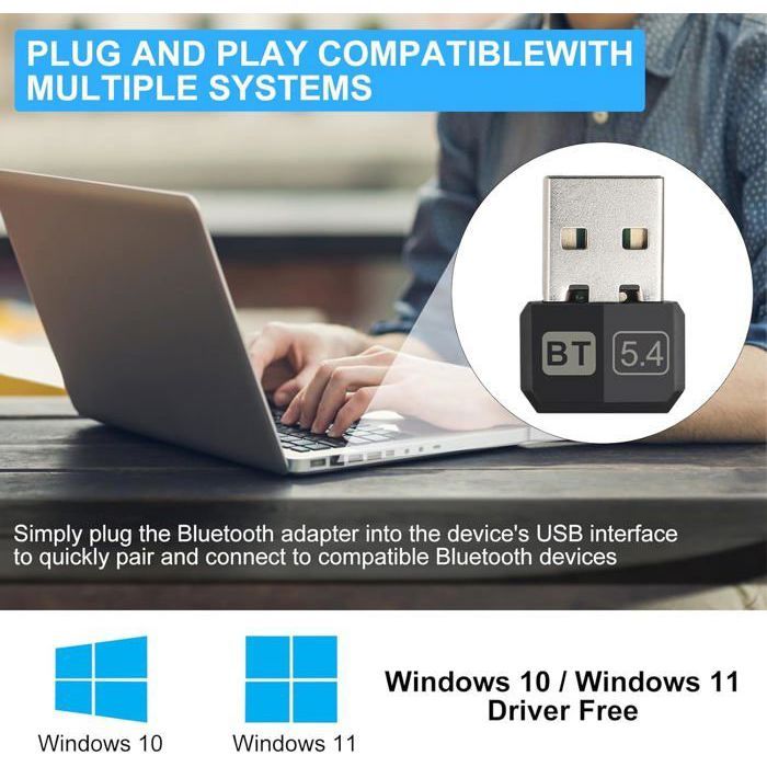 Adaptateur Bluetooth 5.4, Cle Bluetooth Pour Pc Carte Bluetooth Pc, Clé ...