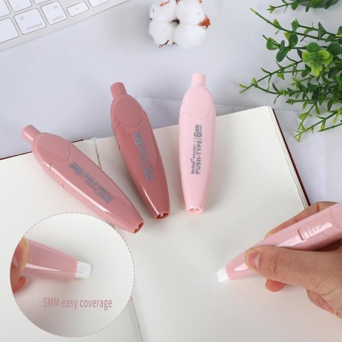 4 Pièces Blanco Correcteur,Extensible Ruban Correcteur Stylo,6M X 5Mm ...