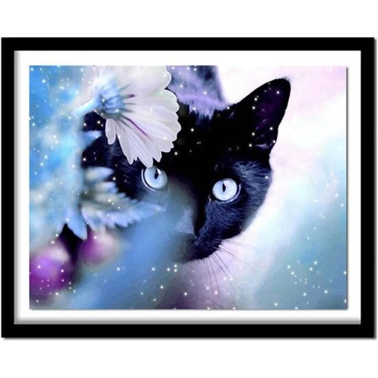 Animaux Chat Noir Diamond Painting Kit Pour Adulte, Diamant Peinture ...