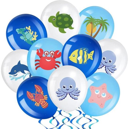 36 Packs Ballons de Fête de Poisson Ballon Bobeur de Poisson en Latex ...