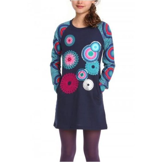 DESIGUAL ROBE TULIPAN AZUL GAUTI... Bleu - Cdiscount Prêt-à-Porter