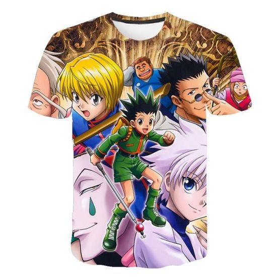 T shirt dessin animé,T-shirt manches courtes motif dessin animé Hunter ...