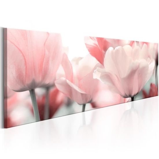 Tableau Fleurs Pink Tulips 120x40 cm - Tableau deco - Cdiscount Maison