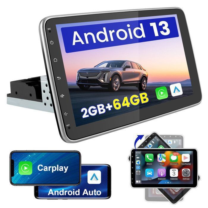 Autoradio 1 DIN - AWESAFE - Android 13 - Écran 10 Pouces - 2Go RAM - 64Go Stockage - Cdiscount Auto