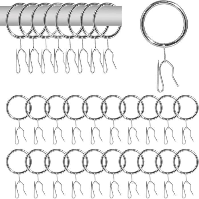 Lot de 40 anneaux de rideaux avec 38 mm de diamètre intérieur et ...