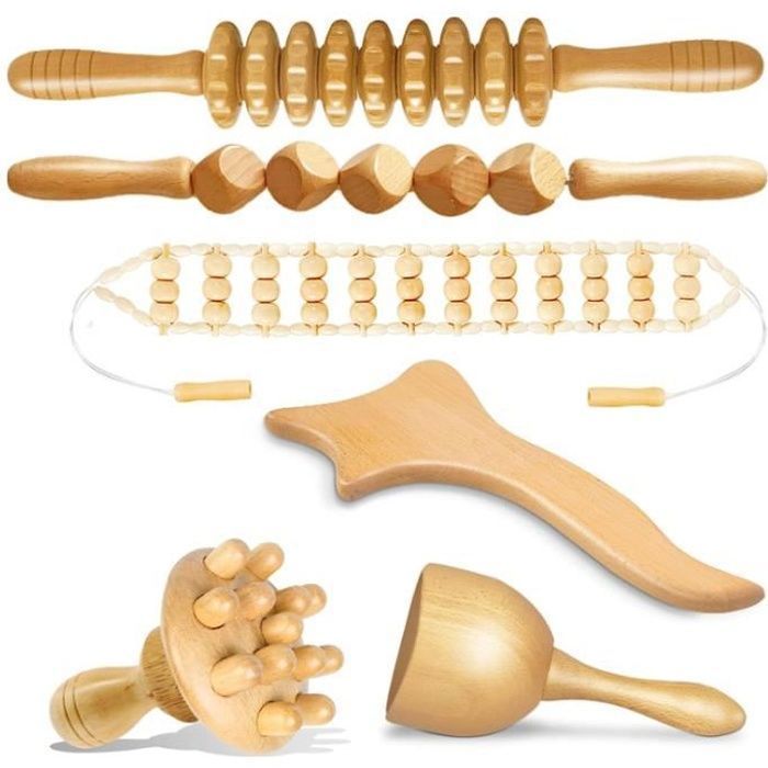 Kit de Massage - Maderotherapie - 6 Pièces - Anti Cellulite - Drainage ...