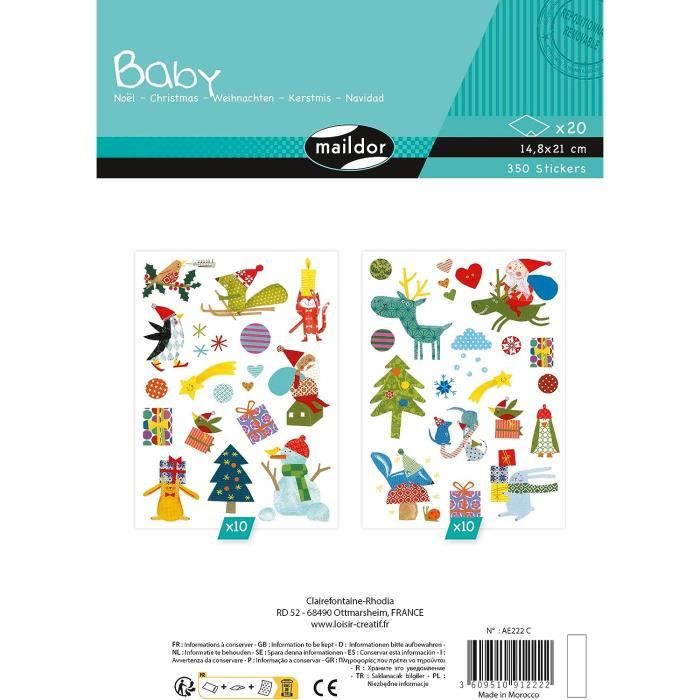 Maildor Ae222C - Un Sachet De Gommettes Baby -Contient 6 Planches De ...