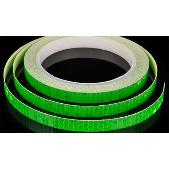 Autocollants réfléchissants - Vert - 1cm x 8m - PVC - Pour vélo, moto ...