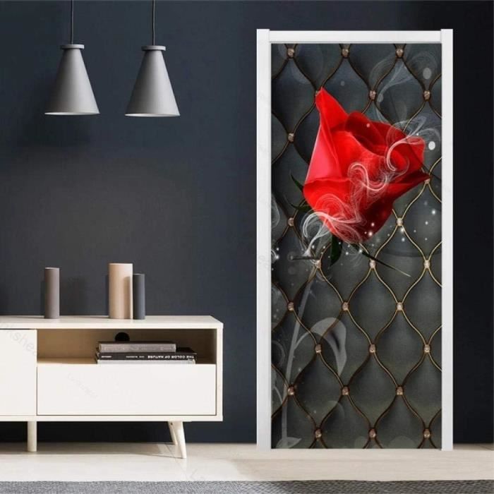 Poster Mural Papier Peint Noir Géométrique Rouge Rose 40X120Cm(15.74 ...