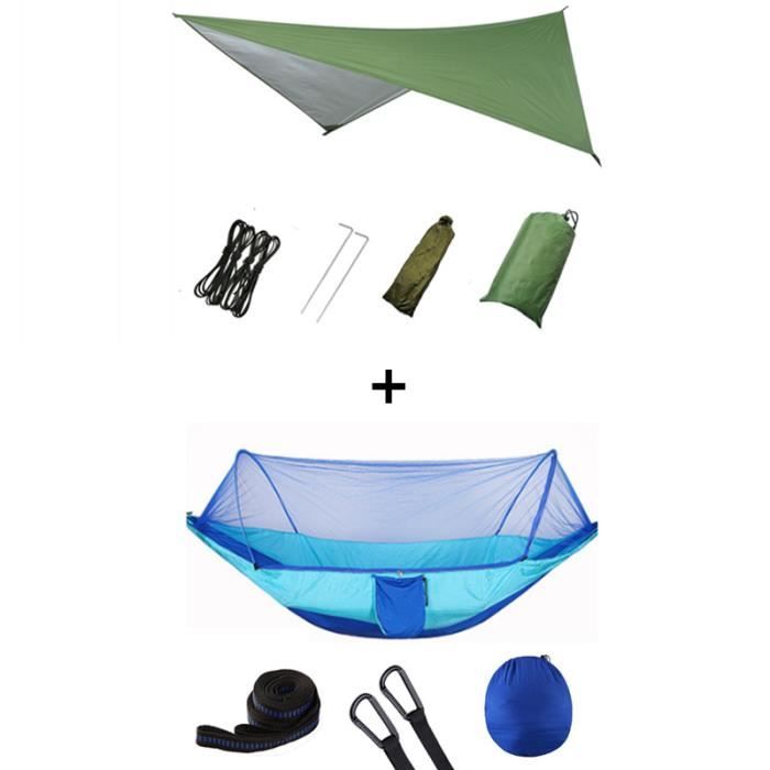 Hamac Parachute Portable Pop-Up - Green and lightblue - Cdiscount Jardin