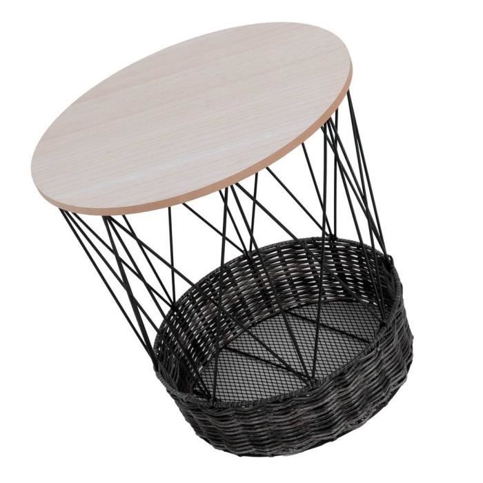 ARAMOX table de rangement Table basse moderne panier de rangement rond ...
