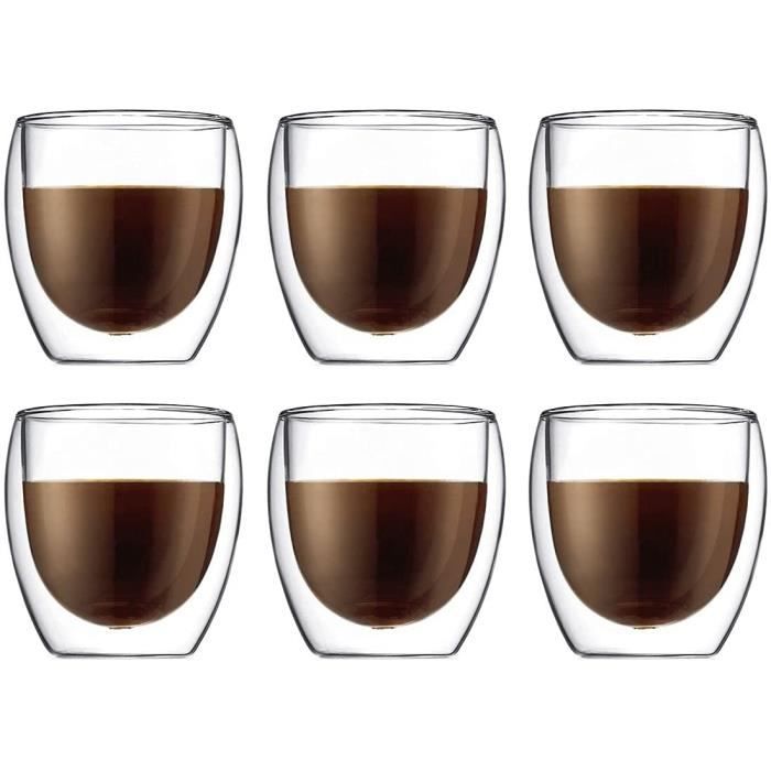 Set de 6 Verres Double Paroi espresso /Tasses à café Double paroi ...