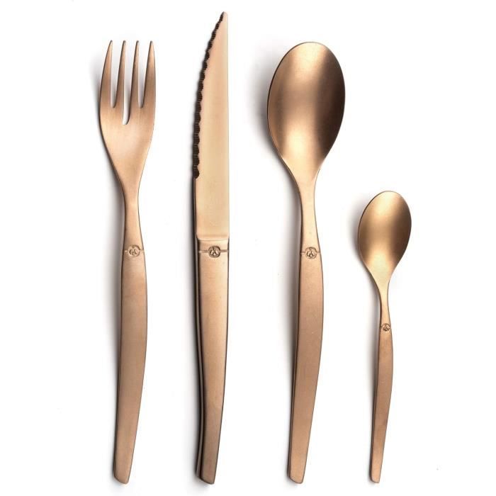 Jet - Ménagère 16 Pièces Cuivre Mat[u17] - Cdiscount Maison