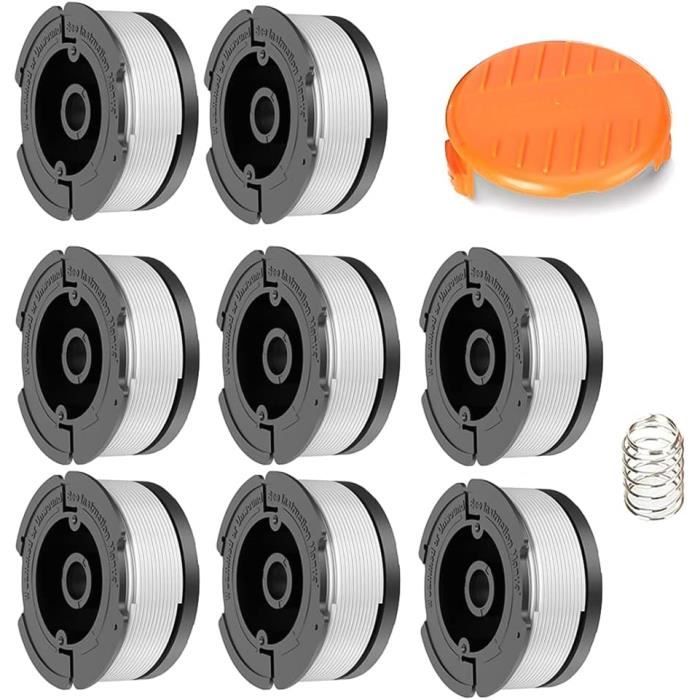 Lot de 8 bobines de fil de rechange pour débroussailleuse Black Decker, AF-100-3ZP & A6481 de 9 ...
