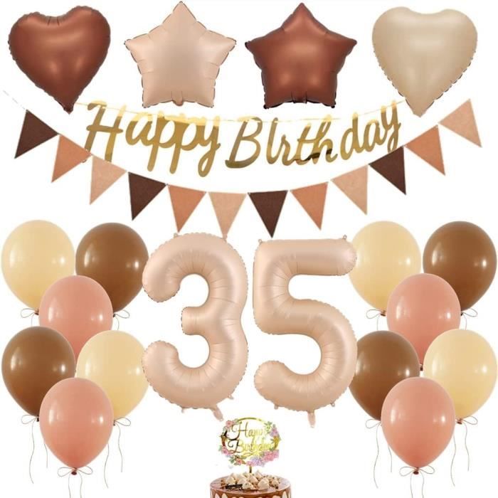 Ballon 35E Anniversaire Décoration, Ballon Rétro Anniversaire Femme 35 ...