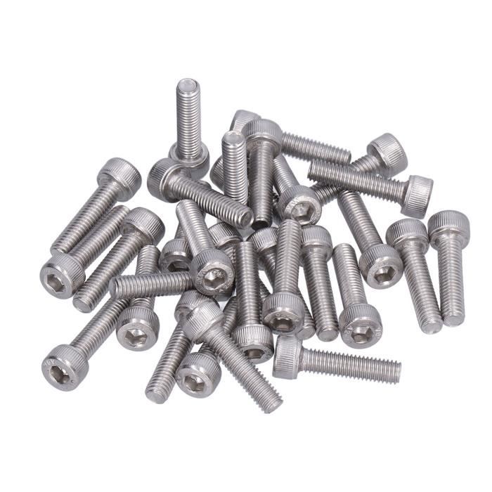 Vis à tête creuse - EJ.LIFE - M5 - Acier inoxydable A2-70 - Lot de 30 pièces - Hexagonale ...