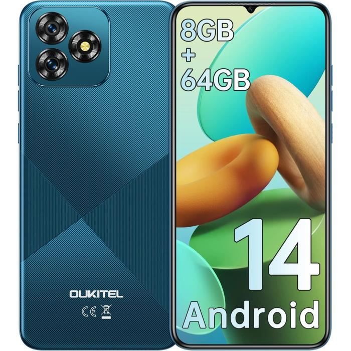 OUKITEL C53 Smartphone Débloqué Android 14,Écran 6.6/60Hz,8Go+64Go/TF ...