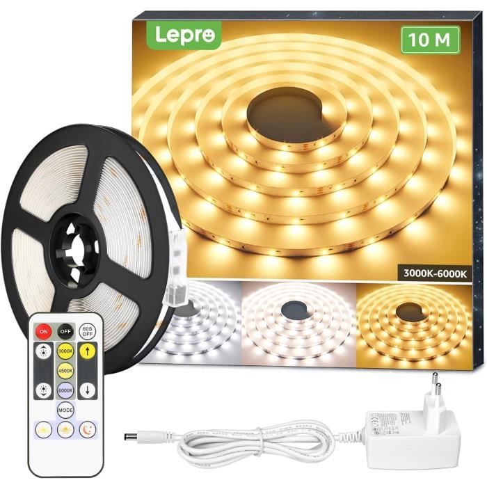 Ruban Led 10M, Bande Led Lumière Blanche Tunable(3000-6000K) Dimmable ...