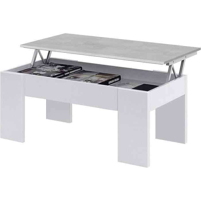 Basse Relevable Carla, Table De Salon Ou Salle À Manger, Finition ...