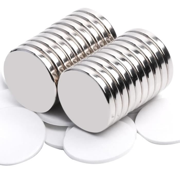 MIN CI 20 Pièces Aimant Puissant Autocollant, 20 x3mm Aimant Neodyme ...