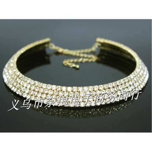 Collier limité Maxi, bijoux de mariée, rangée 1 2 3 4 5, strass ...