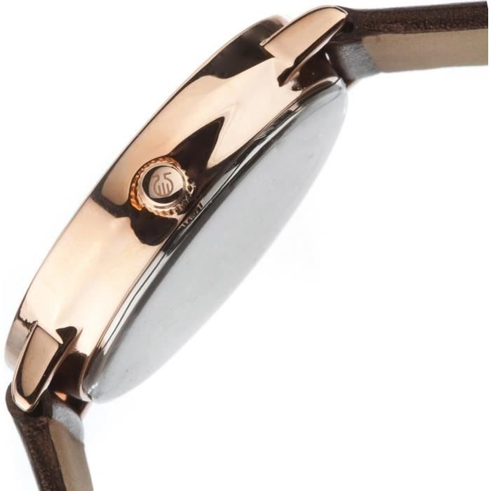 Montre Femmes Quartz Analogique Oval Edition Bracelet En Cuir Lunette Sertie De Pierres[m5106 ...