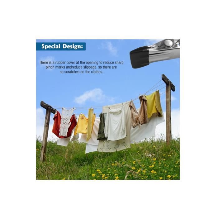 30PCS Pince à Linge INOX Antidérapants,Épingle à Linge Extérieur ...