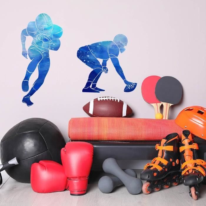 4 Pcs Rugby Athlète Stickers Muraux Cool Rugby Football Joueur ...