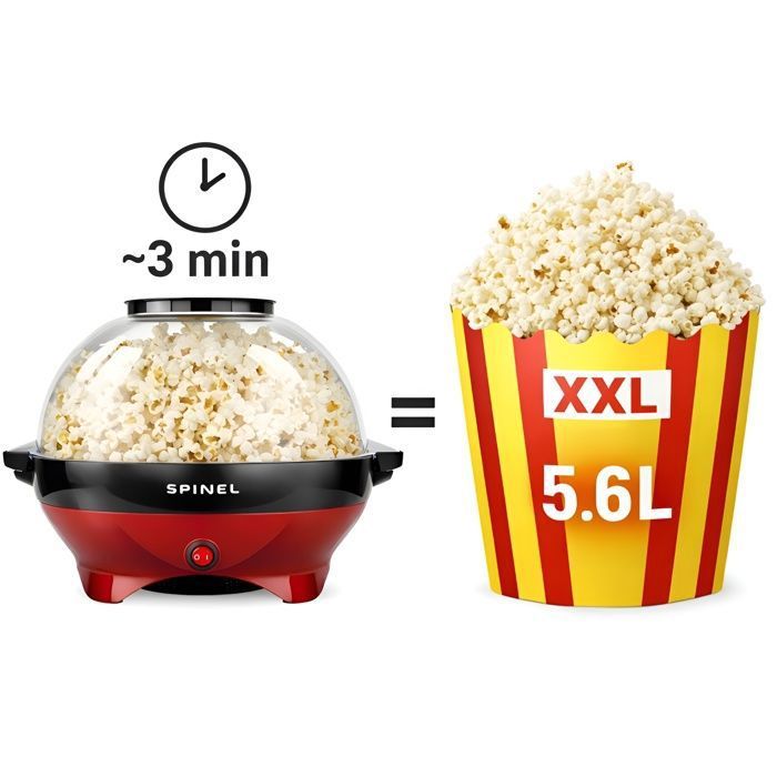 Spinel Machine a Pop Corn - Appareils à Pop Corn 5,5 L Pour la Maison ...