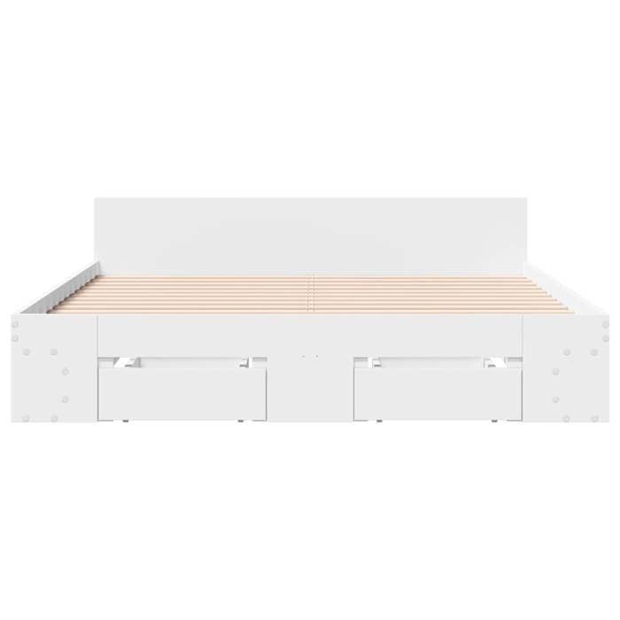 WIENS Structure de lit avec tiroirs - Contemporain design - blanc ...