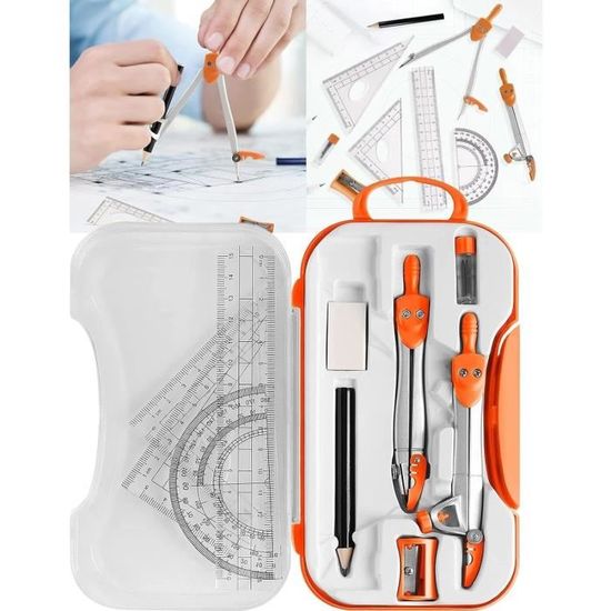 Compas De Mesure Kit De Géométrie Mathématique Rapporteur Boussole ...