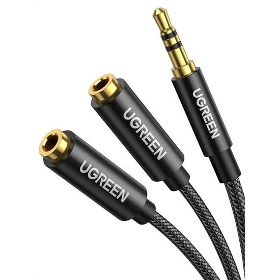 Splitter Audio Jack Double Jack 3.5MM Mâle vers 2 Femelle Adaptateur ...
