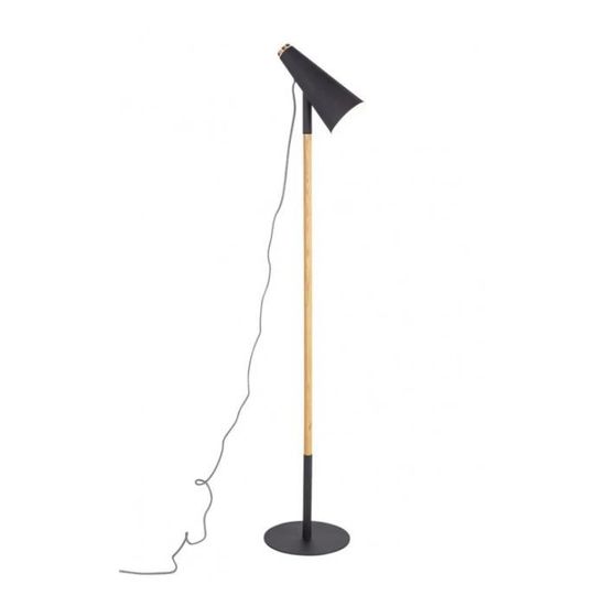 Lampadaire Bois Et Metal Noir