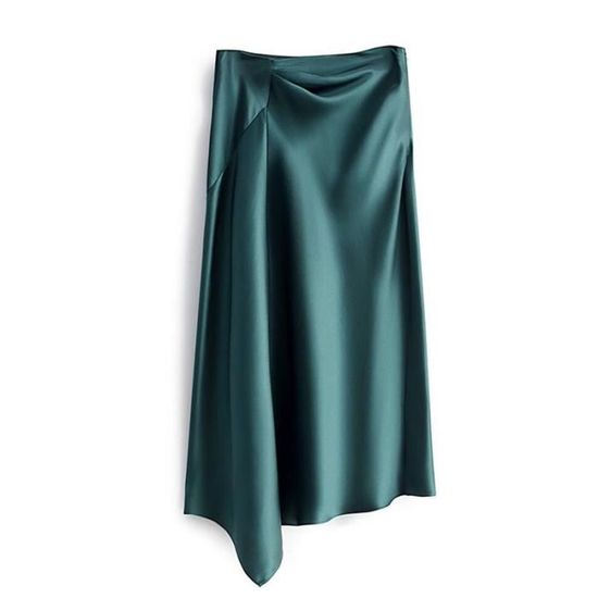 Jupes Femmes - mi longue en Satin pour - FR12Gr Green - Cdiscount Prêt-à-Porter