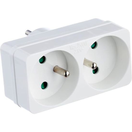 Répartiteur 2 voies Eb2Eu - Prise type E (système français) 176542 ...