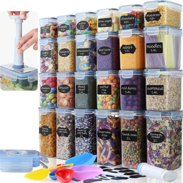 Boite Rangement Plastique Cuisine - Z2361 - 24 récipients avec ...